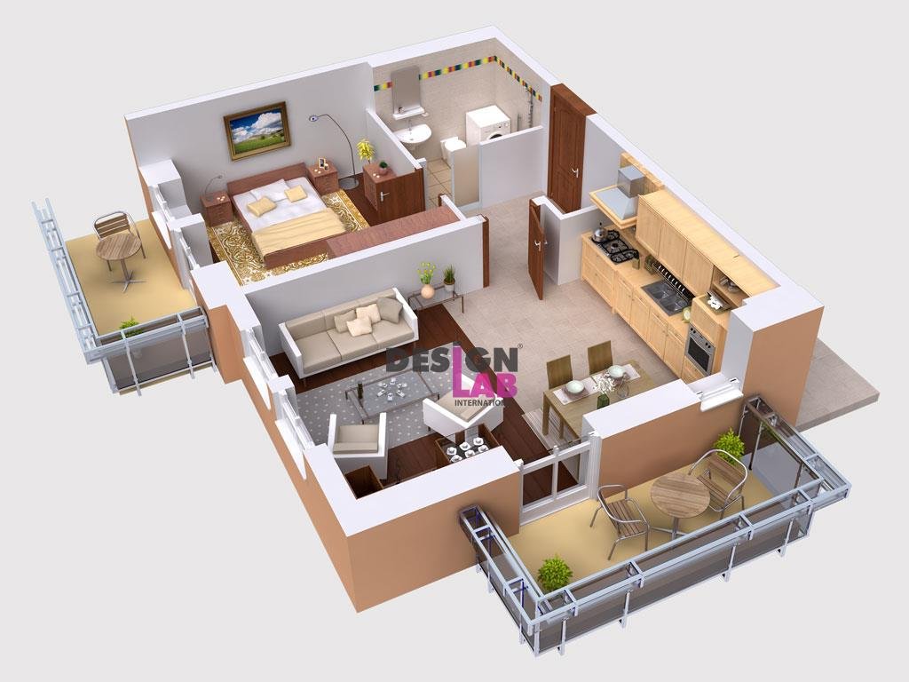 3D Architectural Rendering Services | Interior Design Styles » 1 Bhk ...