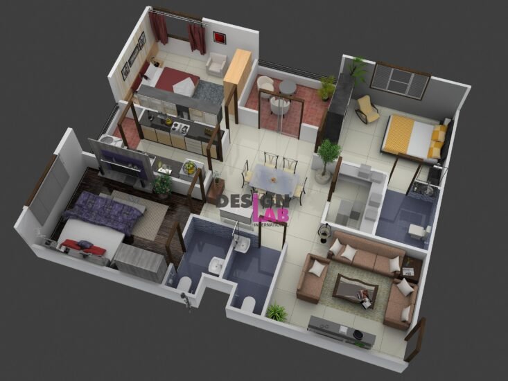 3D Architectural Rendering Services | Interior Design Styles » 3 Bhk ...