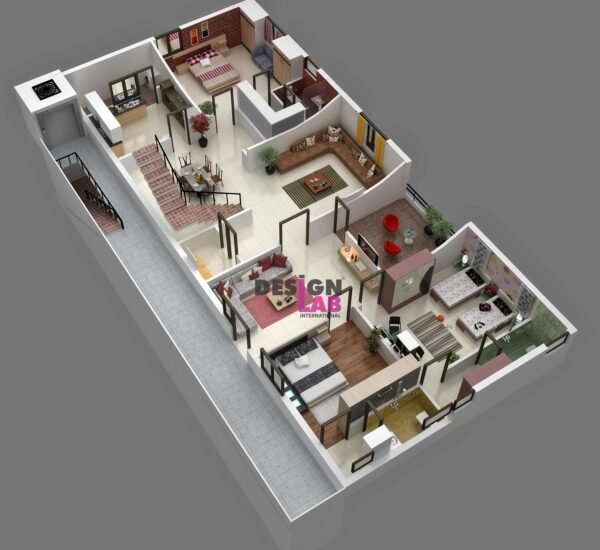 » Modern 3bhk House Plan Ground Floor 3d