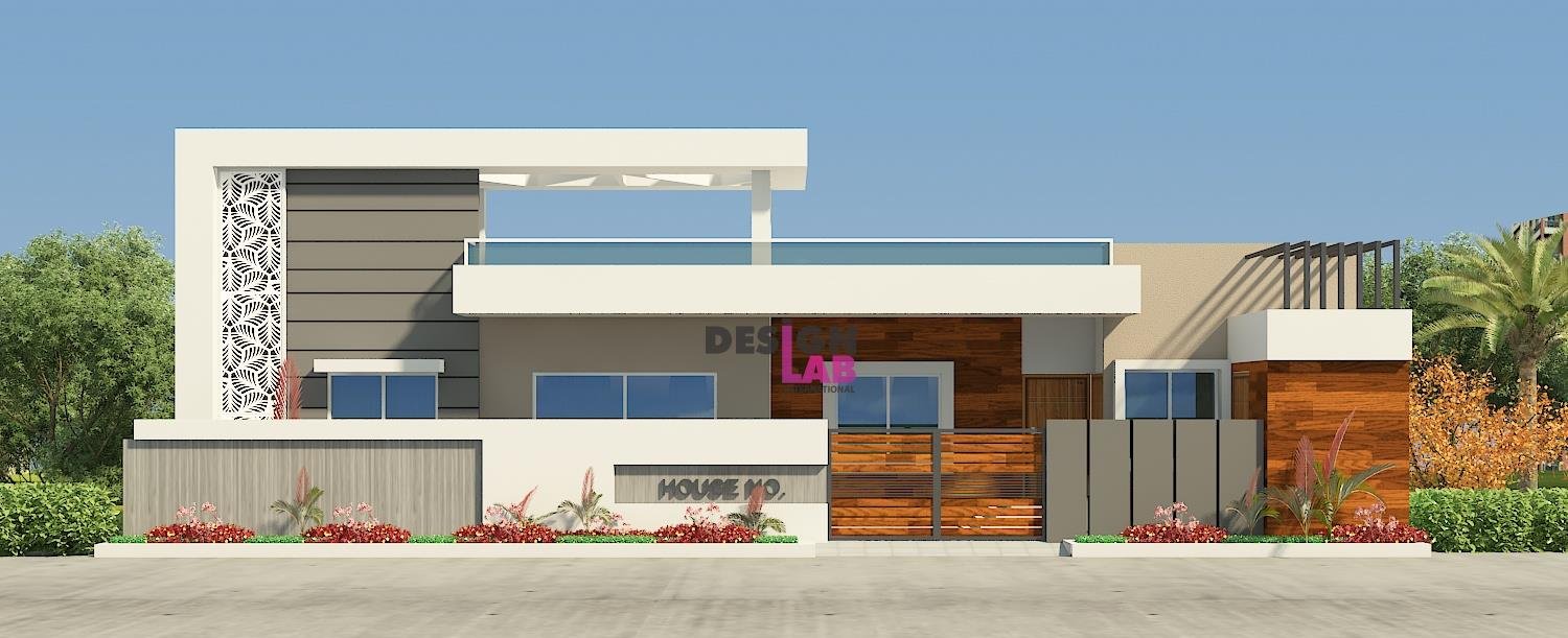» Modern 3d Elevation For Single Floor House