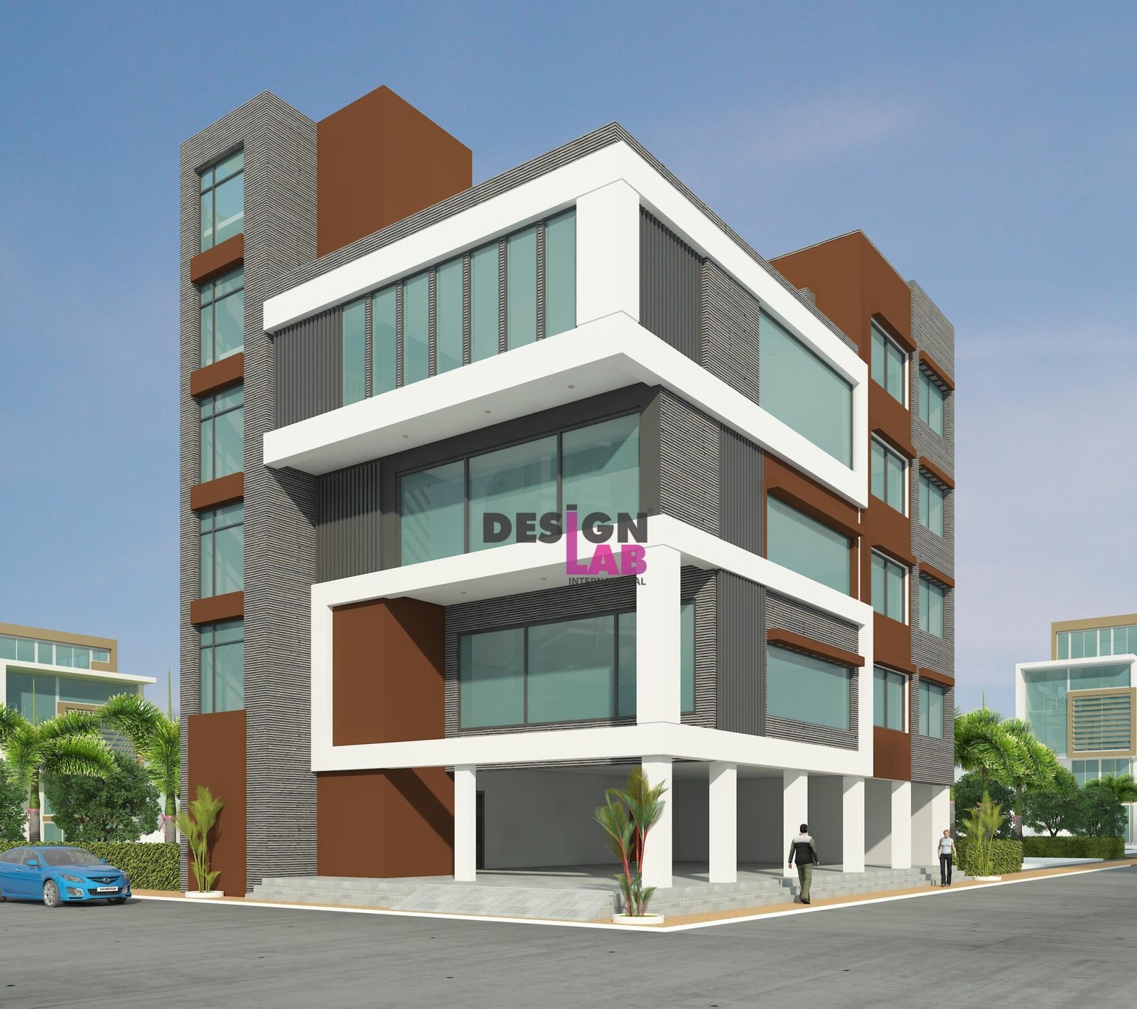 » Modern Front Elevation Designs For 4 Floors Building