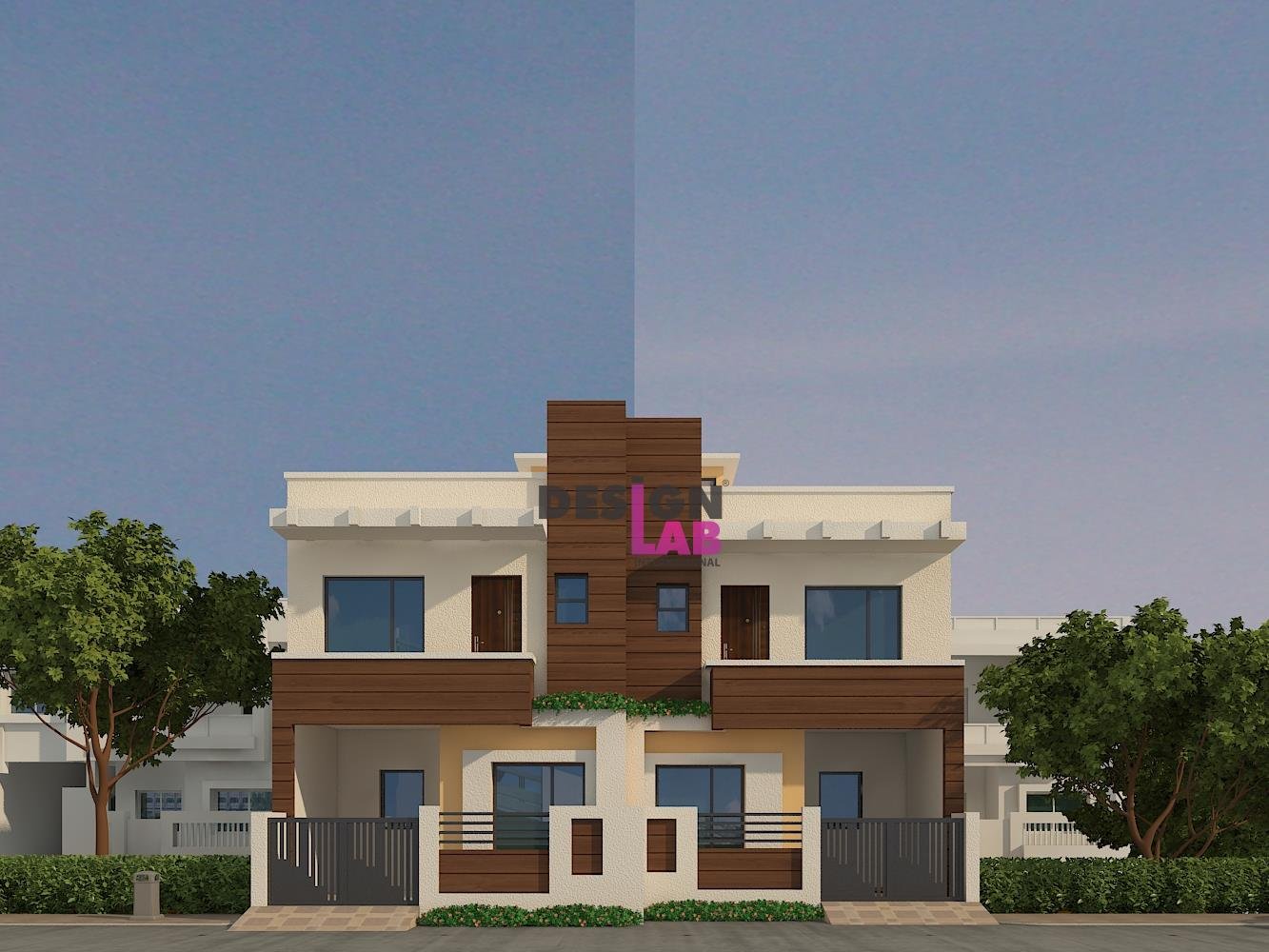 » Modern Duplex House Plans 3D Design