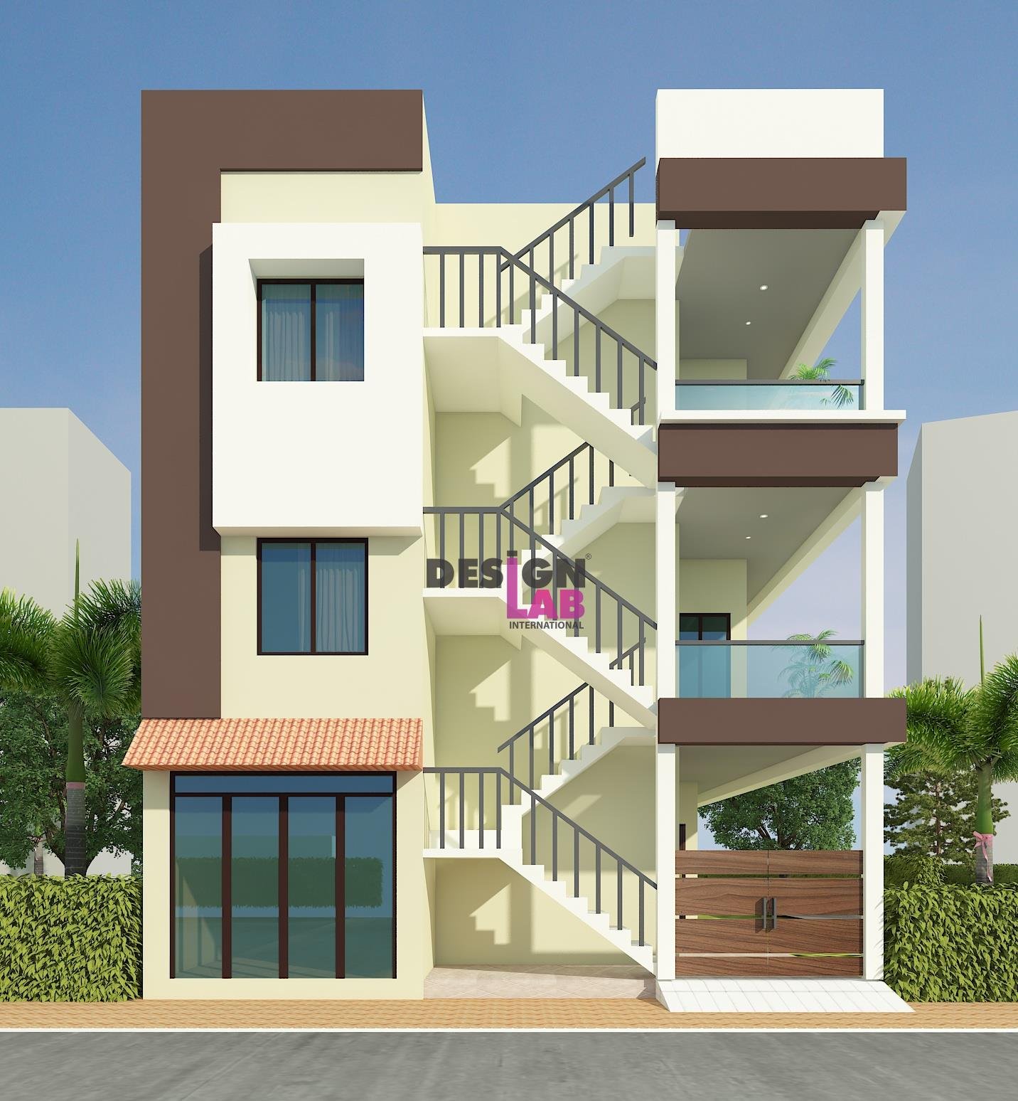» Modern Front Colour 3D Design of House
