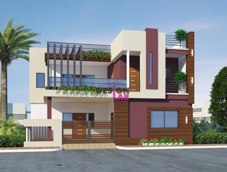 » Modern Duplex House Front Side Design