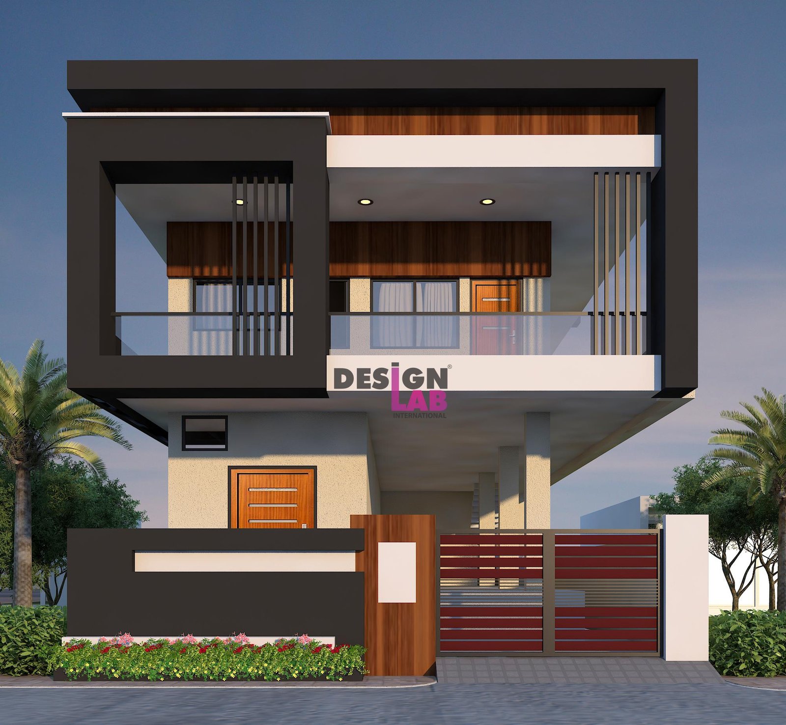» Duplex House Elevation Colours 3D Design