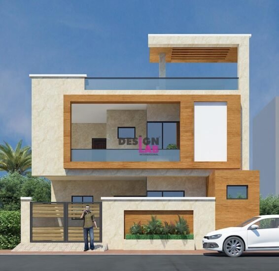 » Modern Duplex House Front Side Design