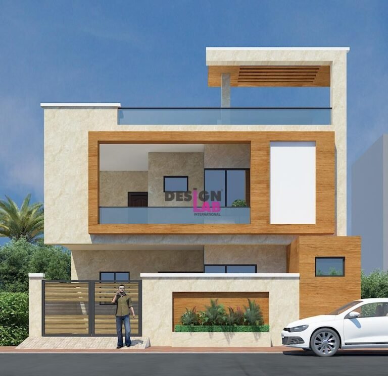 » Modern Duplex House Front Side Design