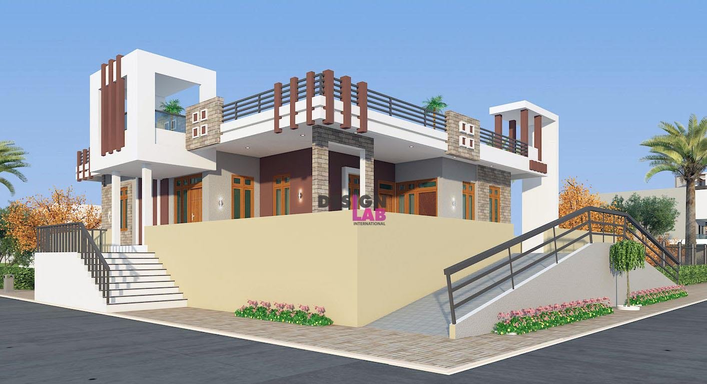 » Low Cost House Front Design in Three D