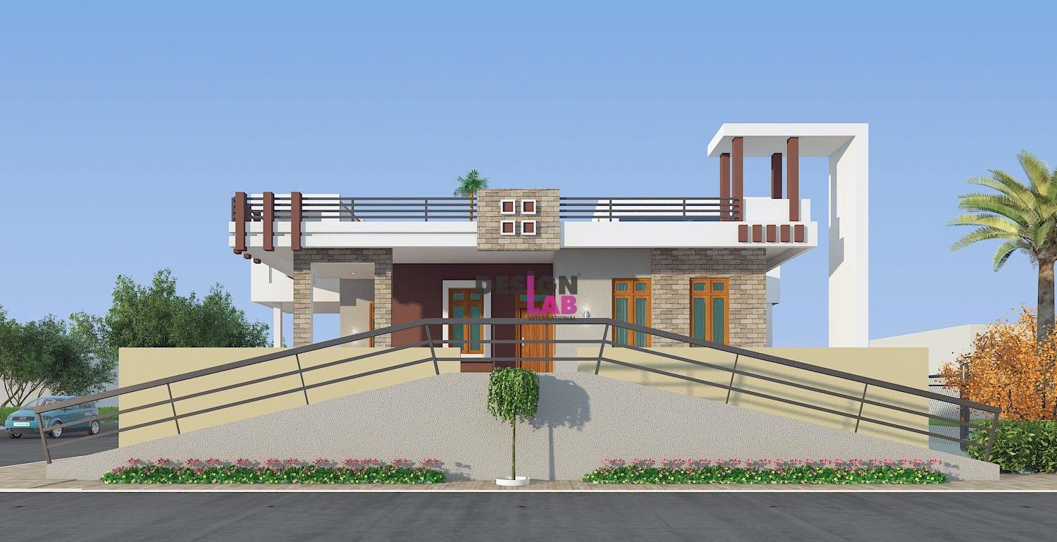 » Low Cost House Front Design in Three D