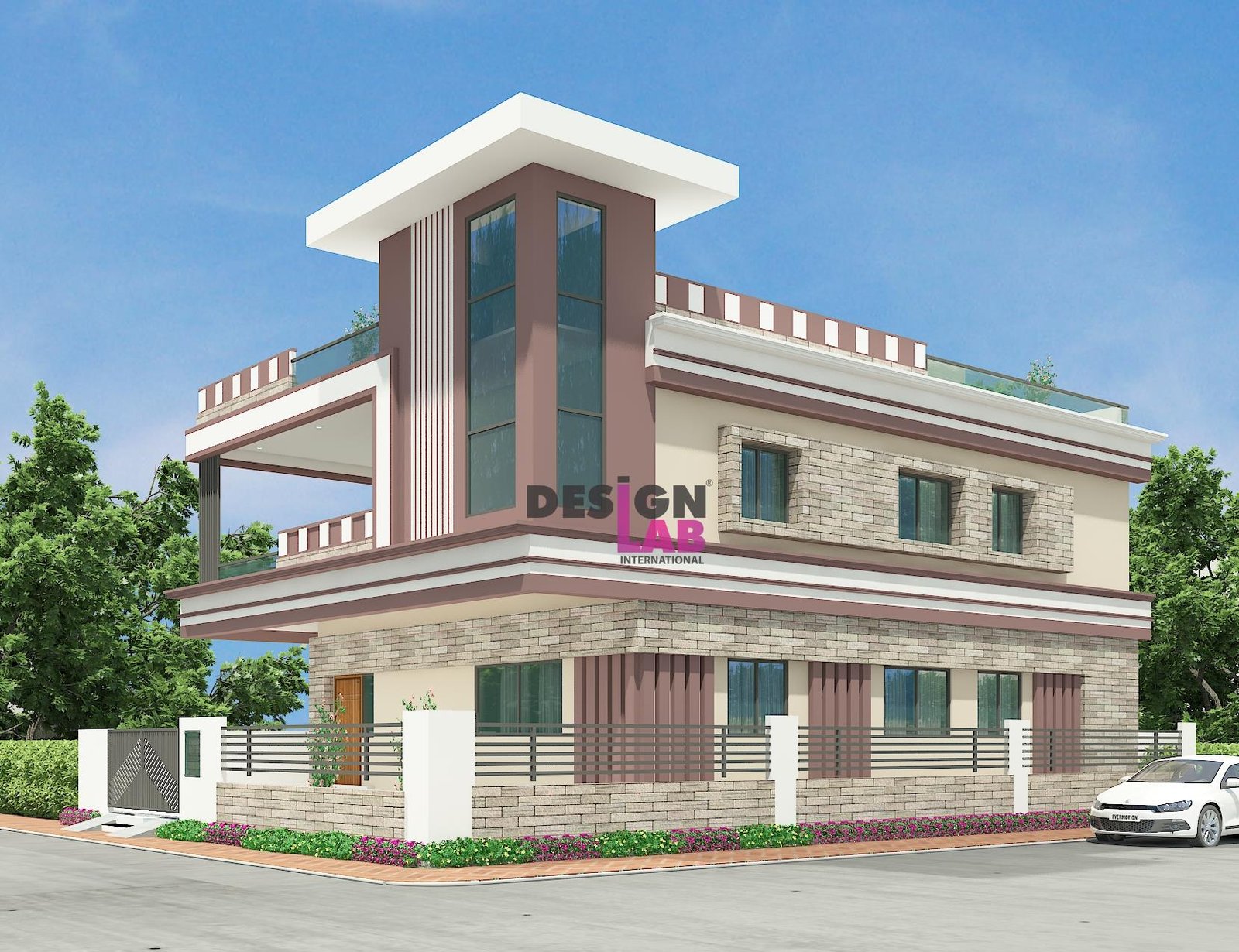 » Modern Beautiful House Outside 3D Pictures