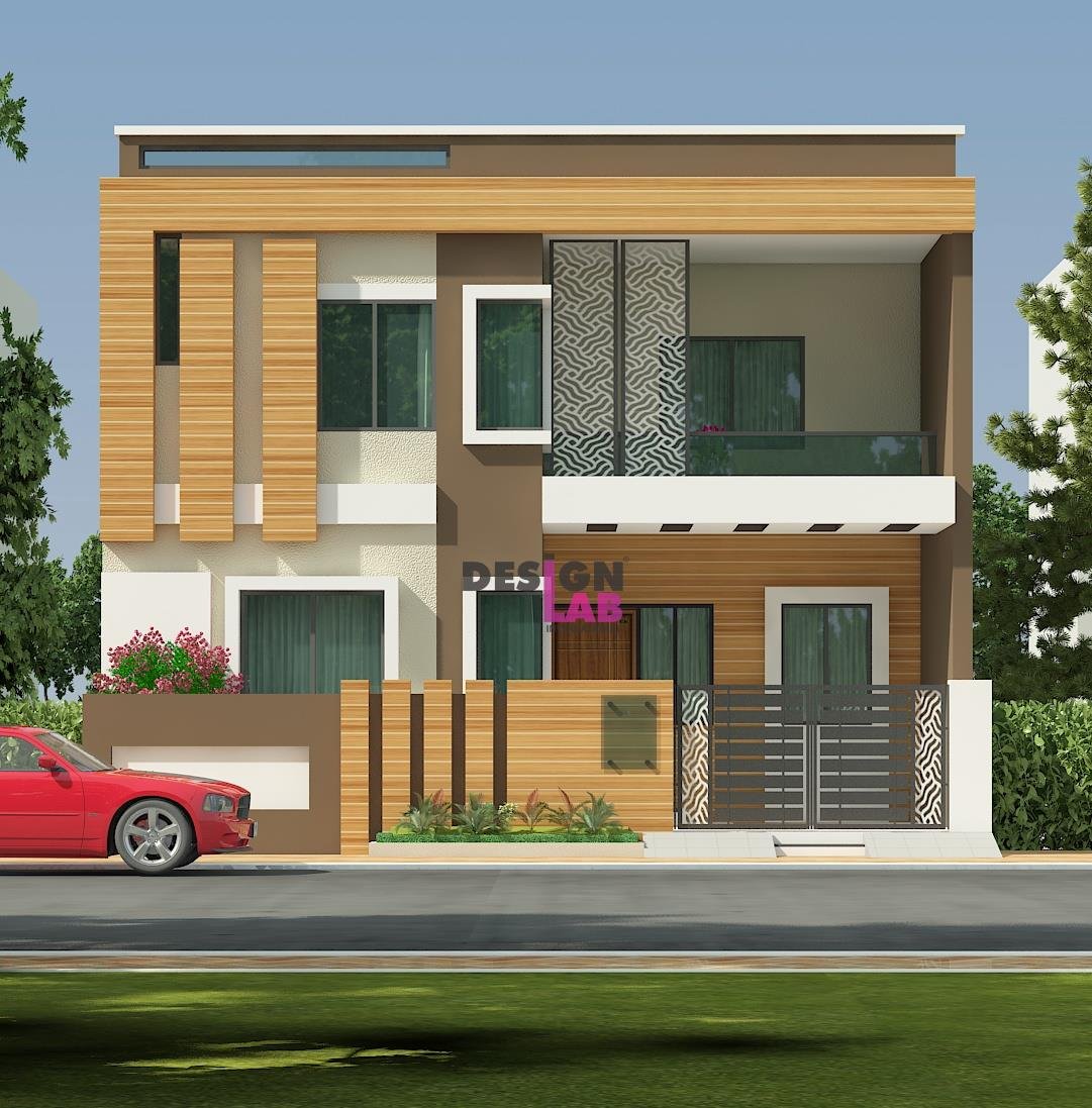 » Modern Big House Front Elevation 3D Design