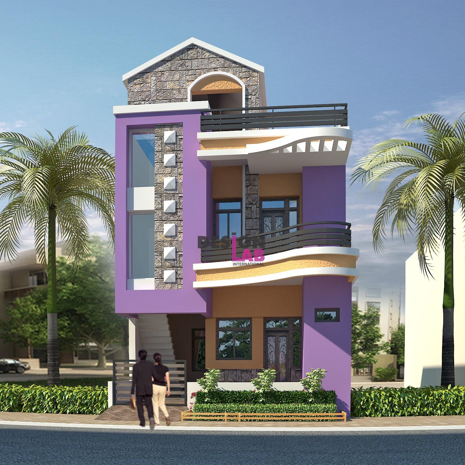 » Modern Front Elevation Paint 3D Design Best